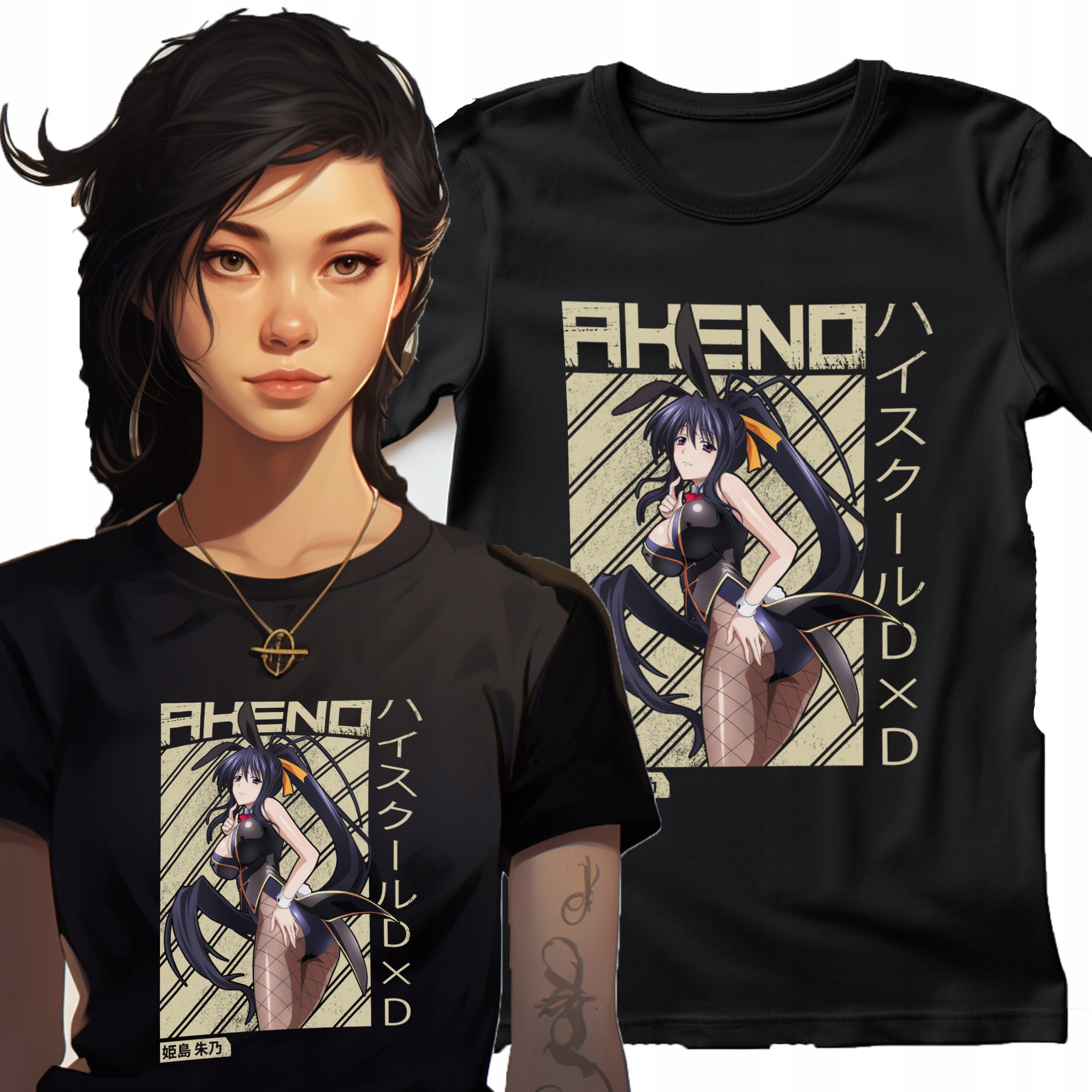 KOSZULKA DAMSKA AKENO HIMEJIMA MANGA HIGH SCHOOL DXD WIKI ANIME • Cena ...