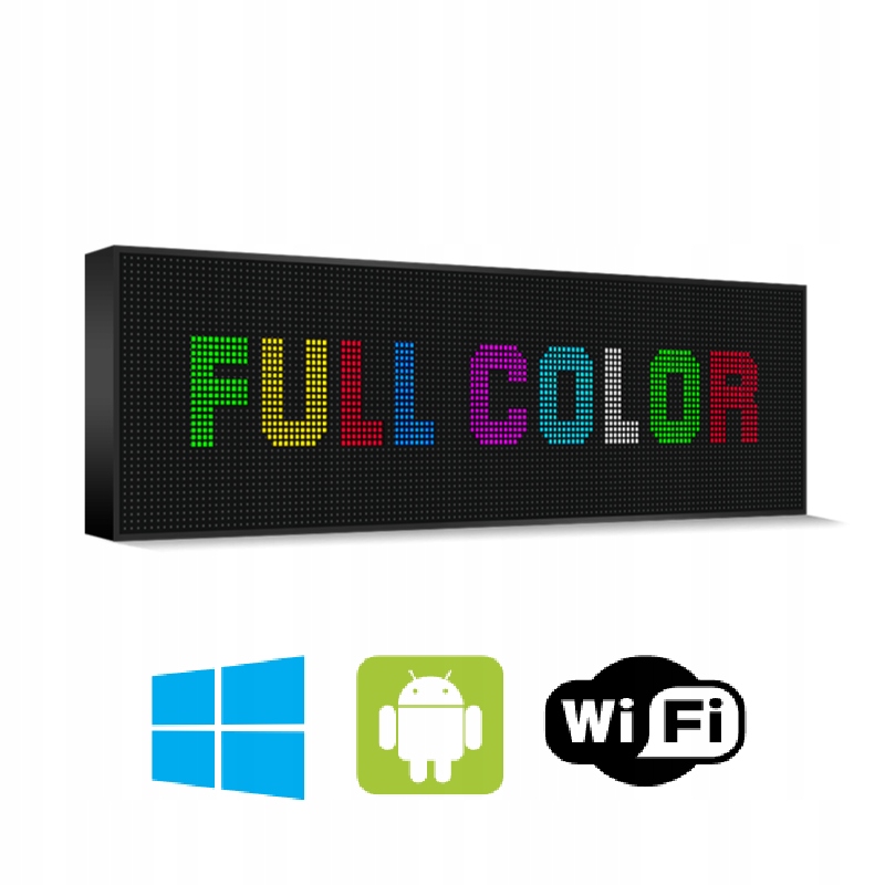 Vnější LED obrazovka 128 x 16 cm pro textové a grafické animace, WIFI ...