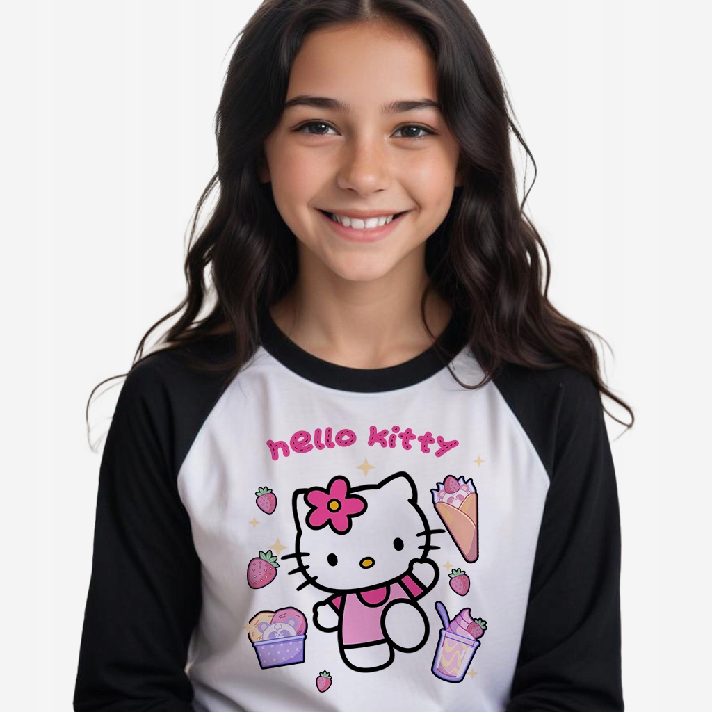 Piżama Czarna SŁODYCZE HELLO KITTY Dla Dziecka Rozm 110 cm • Cena ...