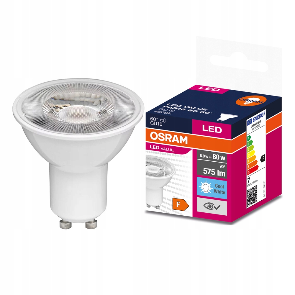 Żarówka LED GU10 6,9W=80W 4000K 60° OSRAM (4058075198883) • Cena ...