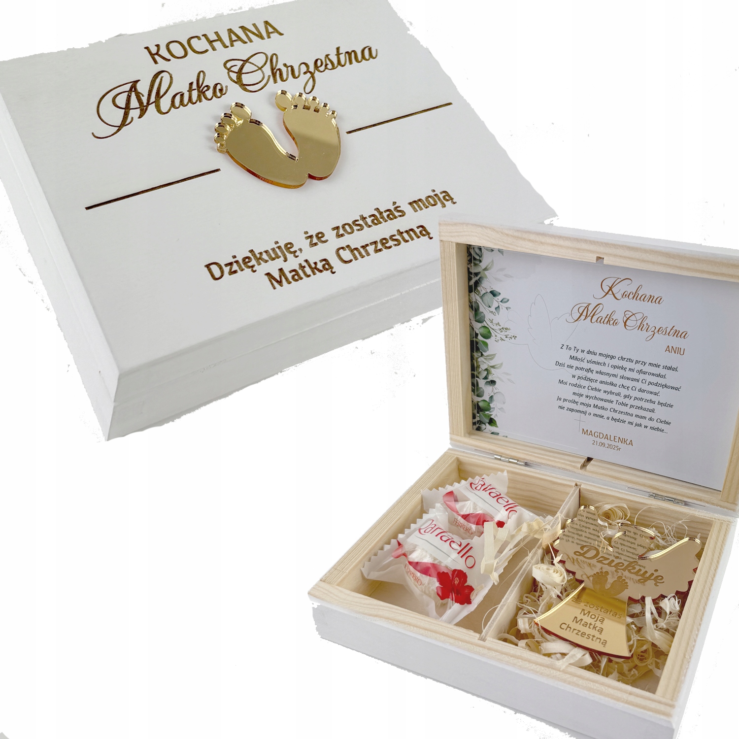 PODZIĘKOWANIE NA CHRZEST DLA CHRZESTNYCH DZIADKÓW + ZŁOTY MAGNES chrztu • Cena, Opinie ...