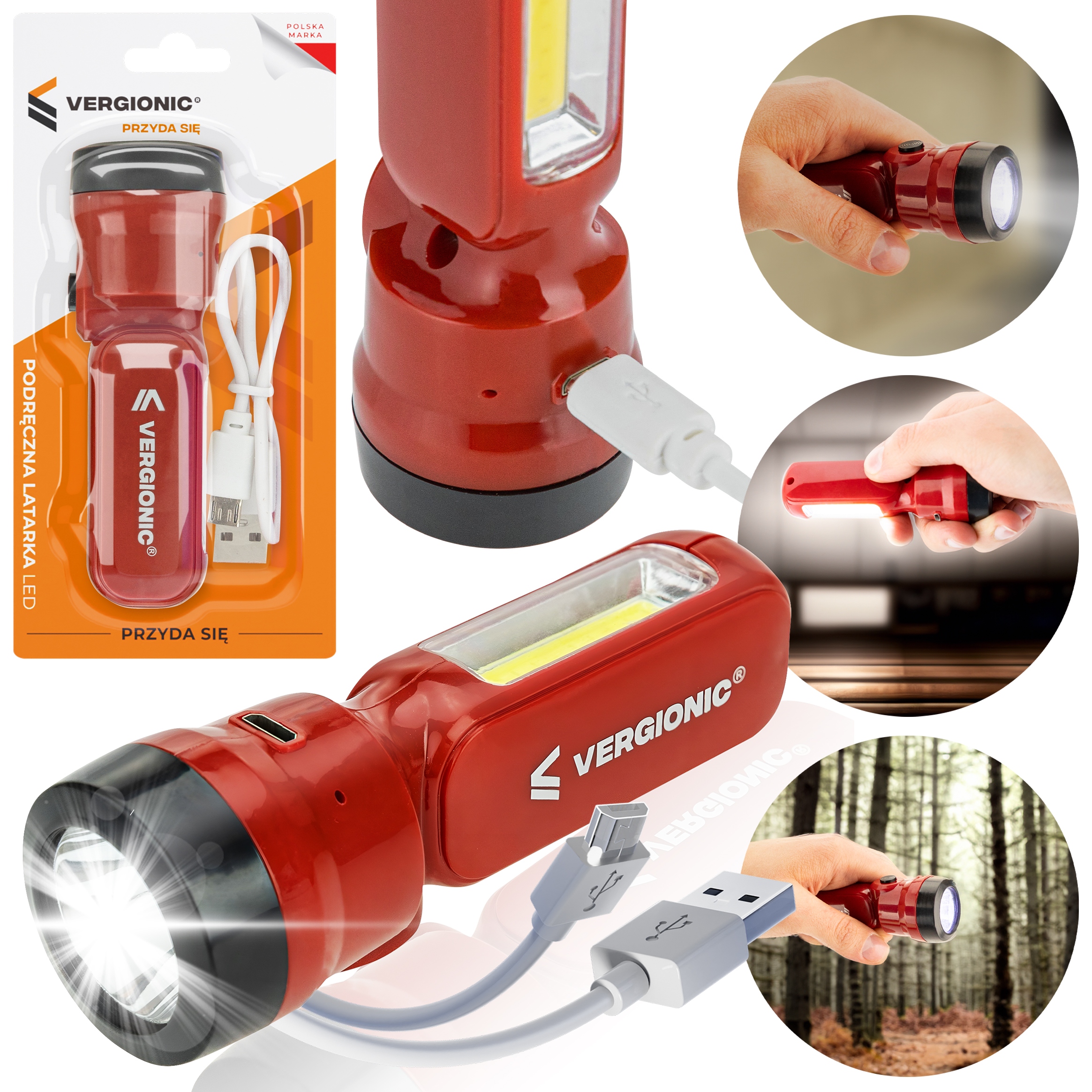 Latarka miniaturowa ładowana Vergionic 150 lm LED - 5904238411926 ...