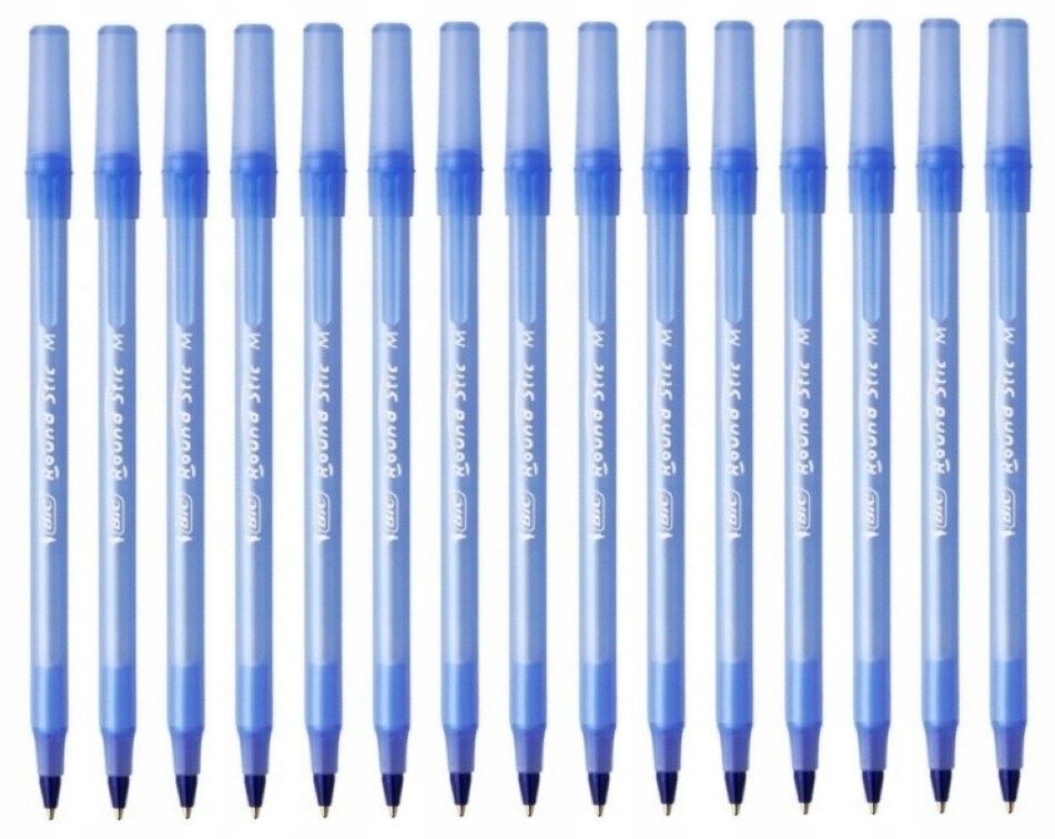 DŁUGOPIS BIC ROUND STIC NIEBIESKI ZESTAW 15 SZTUK KLASYCZNY ...