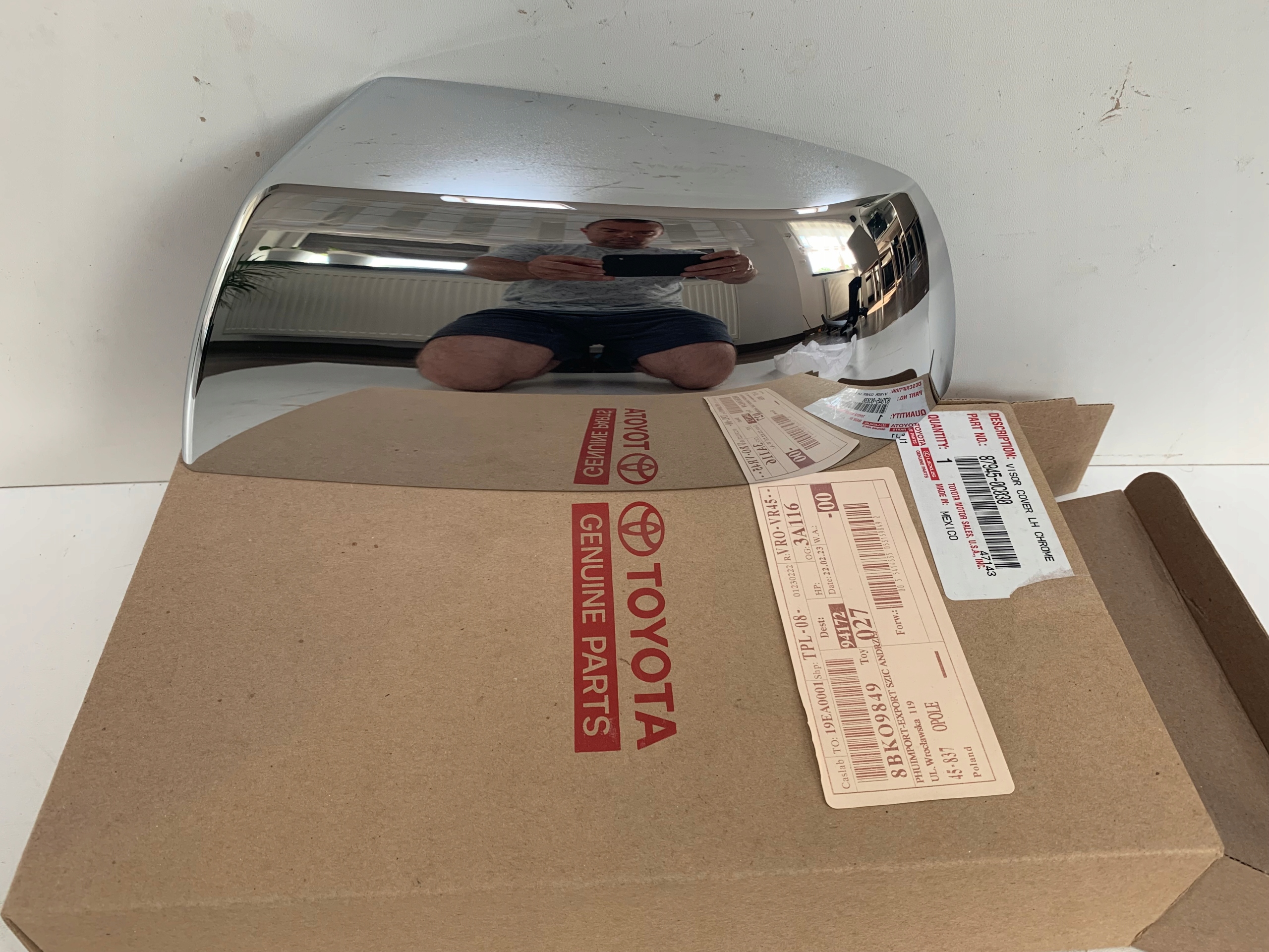 TOYOTA TUNDRA 2014-2021 OBUDOWA OSŁONA LUSTERKA LEWA CHROM ORYGINAŁ ...