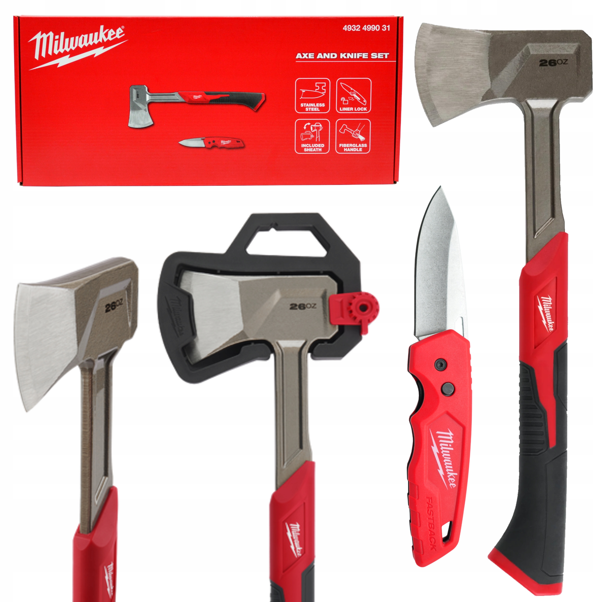 Zestaw siekiera i nóż fastback narzędzia ręczne Milwaukee 4932499031 ...