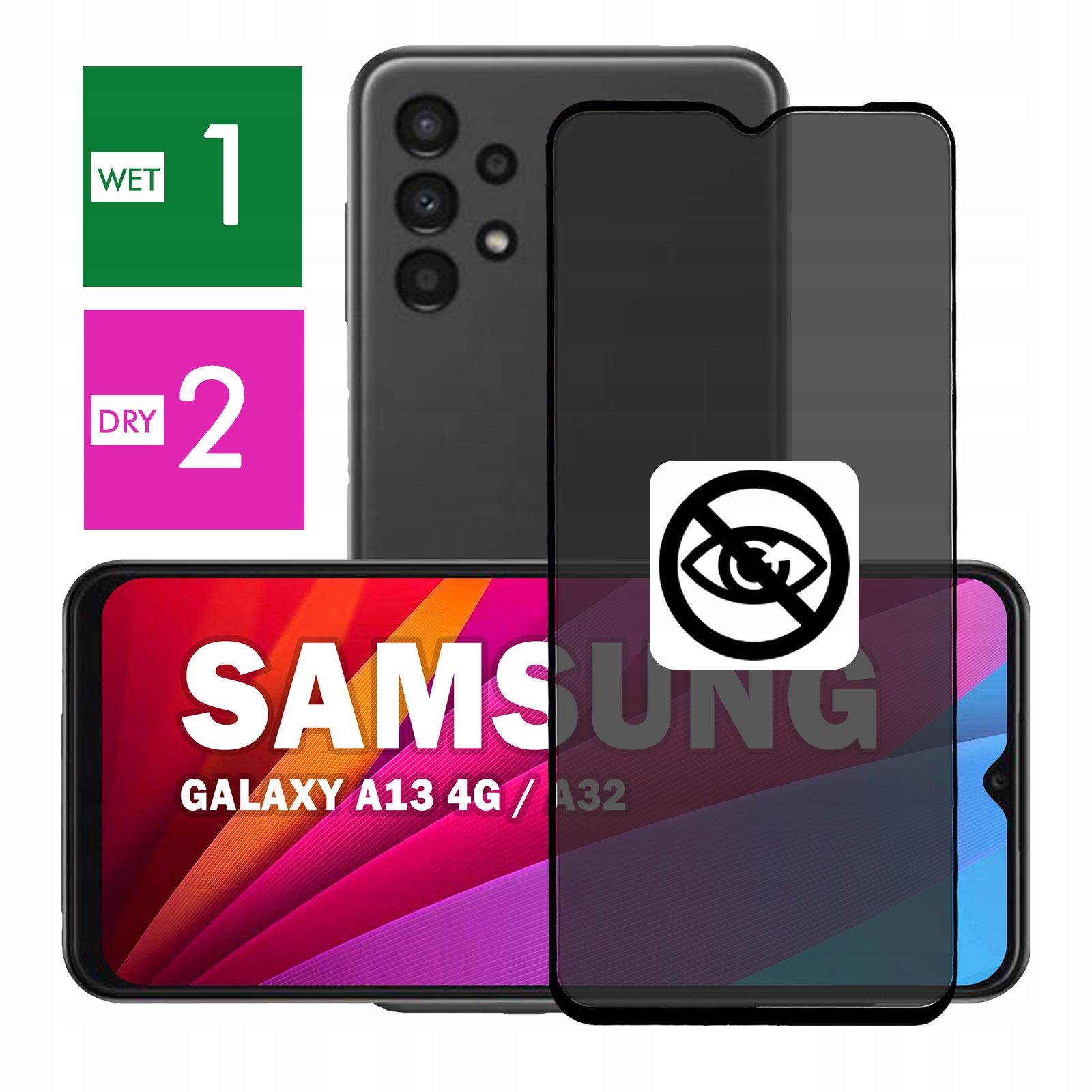 ÜVEGFÓLIA SAMSUNG GALAXY A13 4G A32 PRIVATIZÁCIÓ KÉMPROGRAM-ELHÁRÍTÓ 5D ...