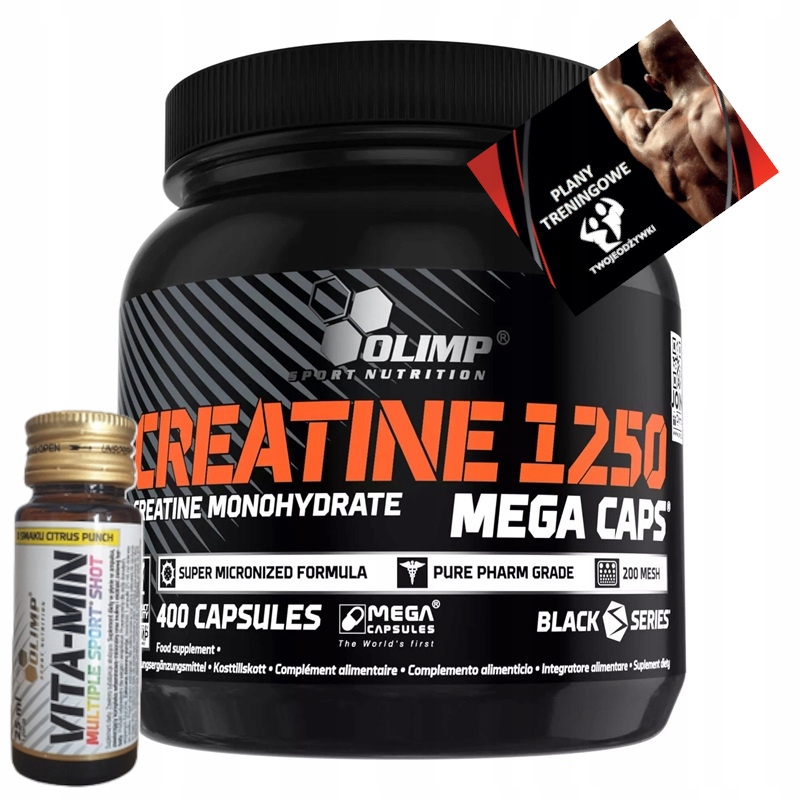 OLIMP KREATYNA CREATINE 400 caps 1250mg MONOHYDRAT WITAMINY MINERAŁY ...