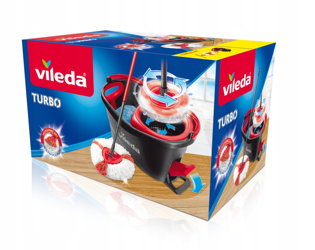 VILEDA MOP OBROTOWY WRING AND CLEAN TURBO ZESTAW (4023103194113) • Cena ...