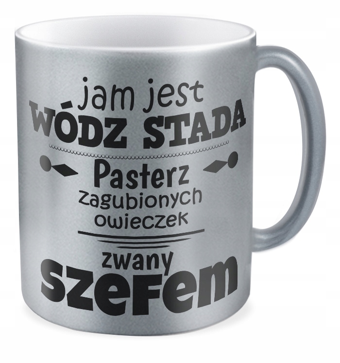 Kubek srebrny tak wygląda najlepszy SZEF prezent (5900718813662) • Cena ...