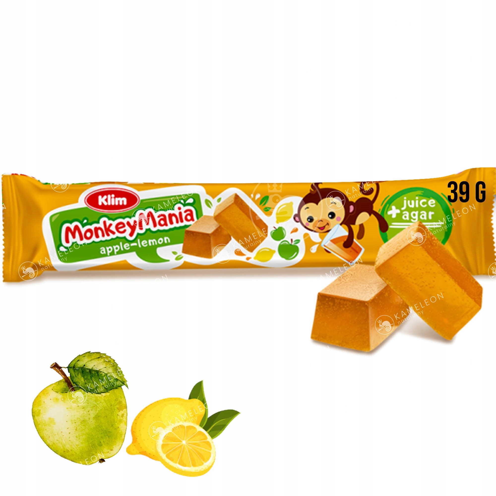 Galaretki jabłko-cytryna Monkey Mania KLIM 39 g • Cena, Opinie - Allegro