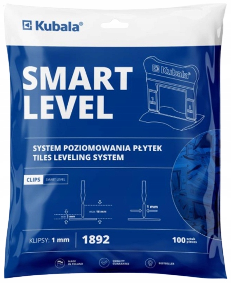 KUBALA KLIPSY DO POZIOMOWANIA PŁYTEK SMART LEVEL 1MM/ 100SZT ...