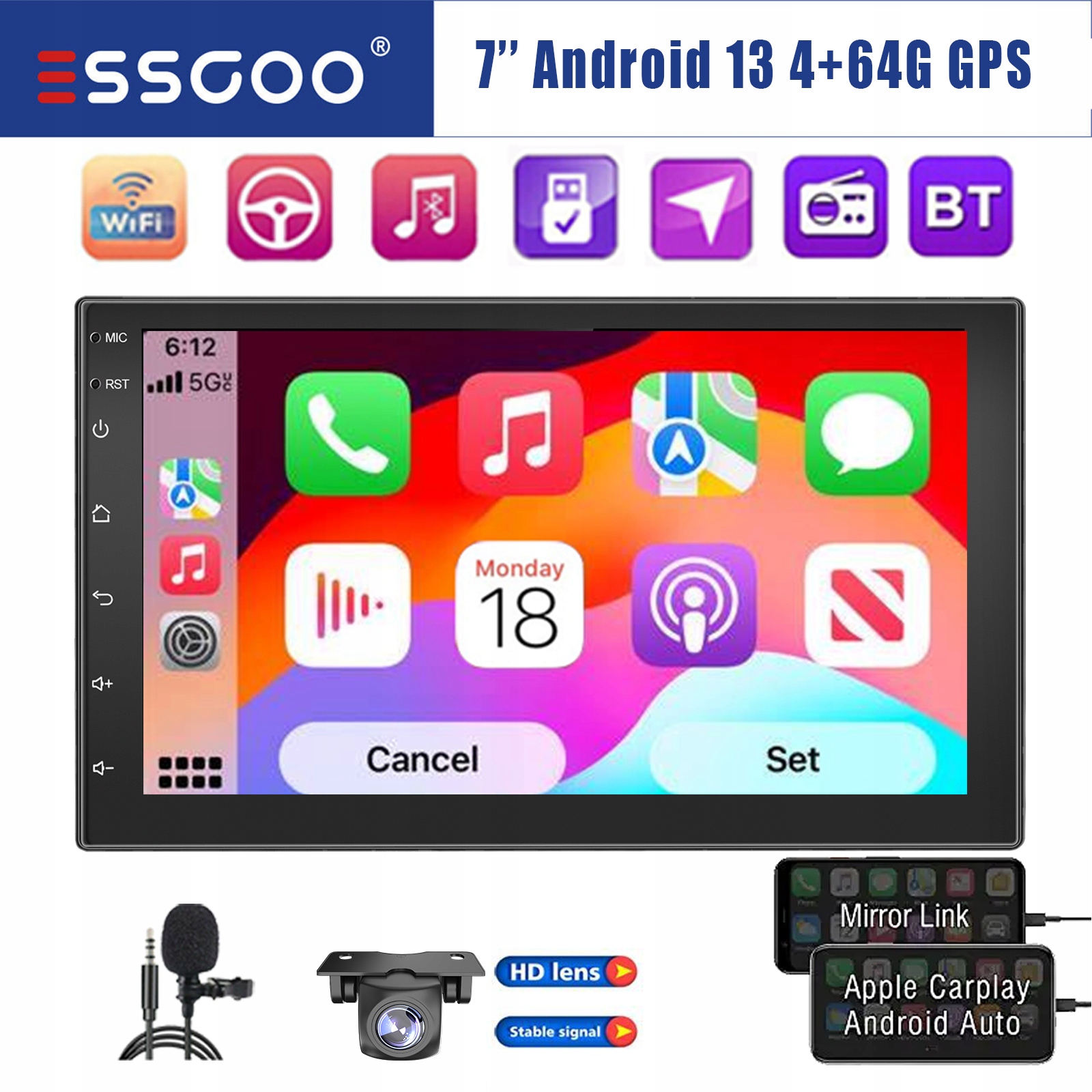 RADIO SAMOCHODOWE 2 DIN 4GB/64GB ANDROID AUTO CARPLAY ANDROID 13 RDS DSP 7" - Sklep, Opinie ...