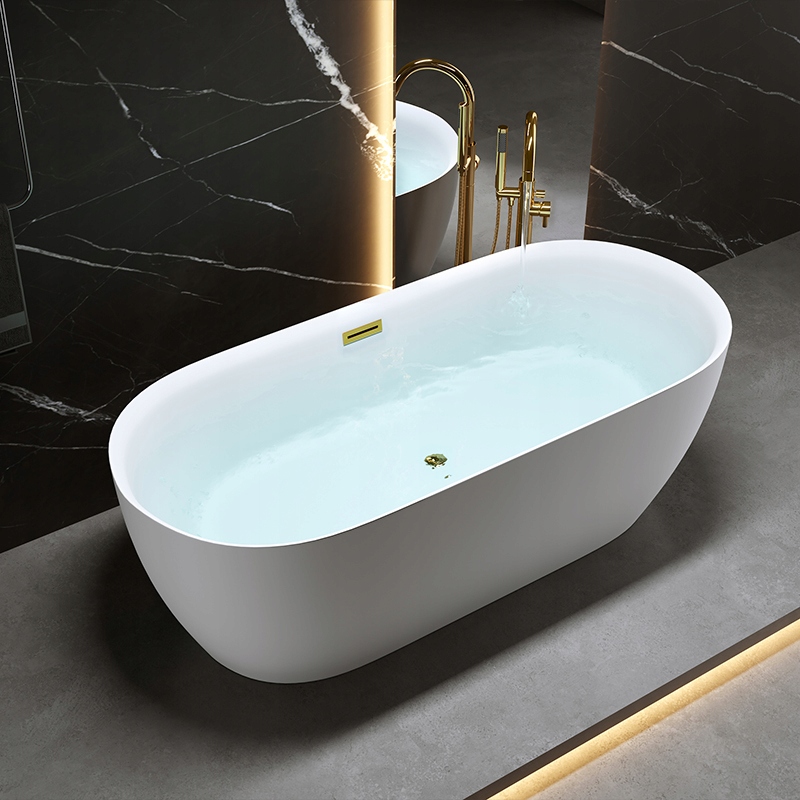 Wanna Wolnostojąca 160X75 Cesana 518B Biała Akryl Złoty Przelew ...