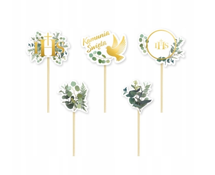 Toppert Toper Pikery Komunia 5szt Dekor do tortu 13155894773 - Allegro.pl