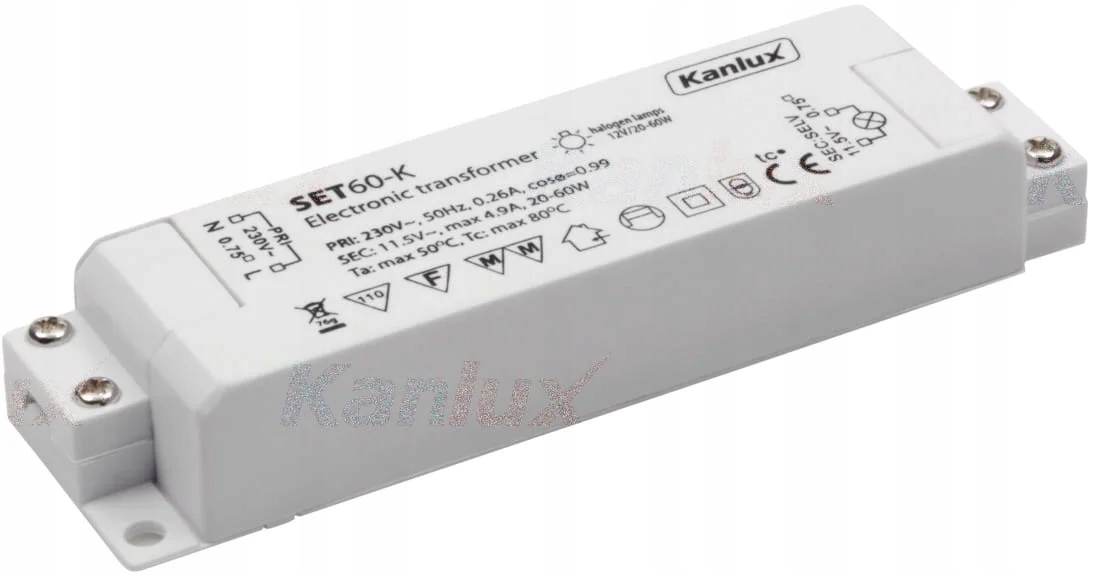 Transformátor pro halogeny 12V SET 60W Kanlux za 173 Kč - Allegro