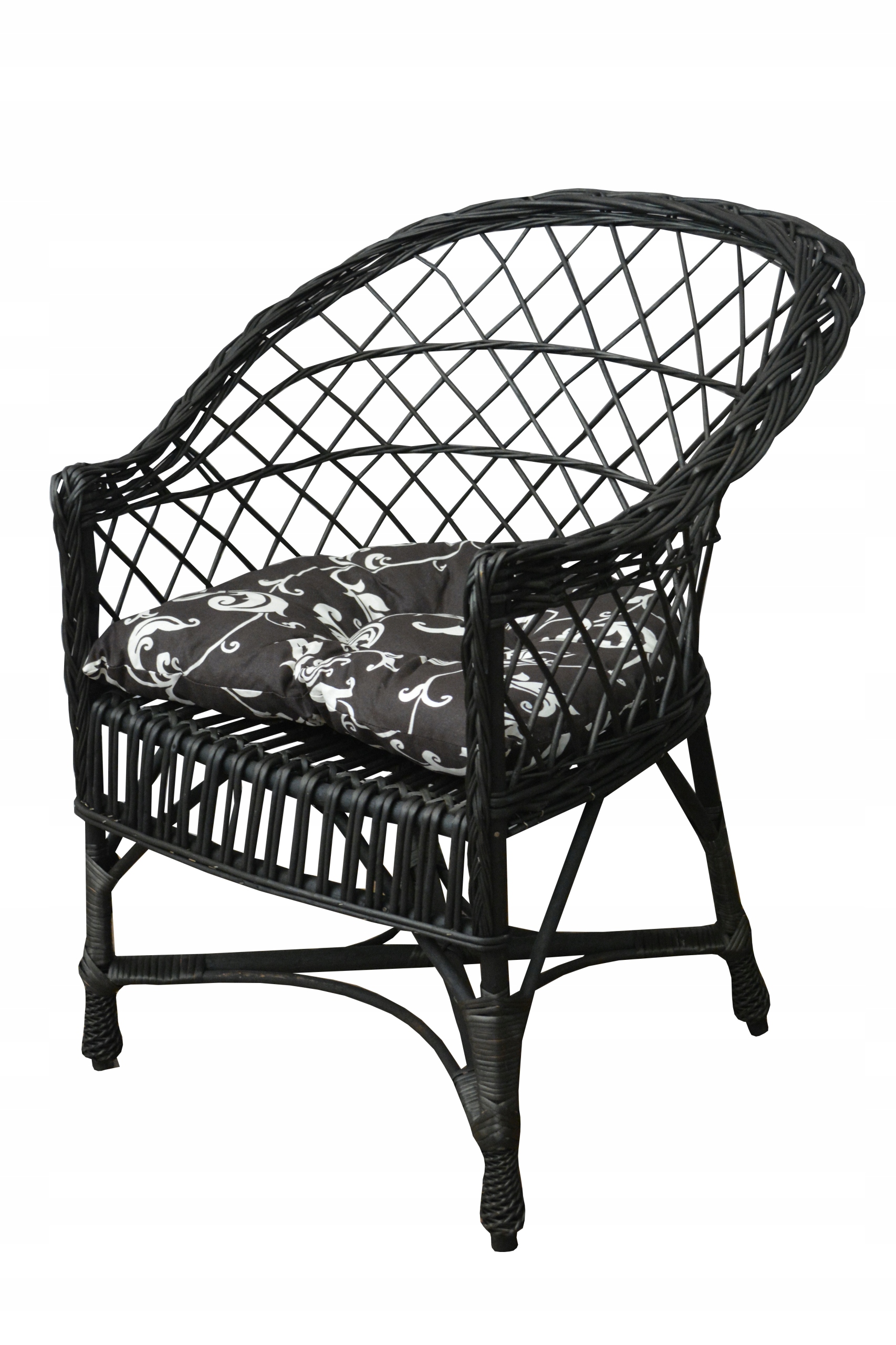 FOTEL WIKLINOWY WENGE z wikliny + poduszka (5904653932372) • Cena ...