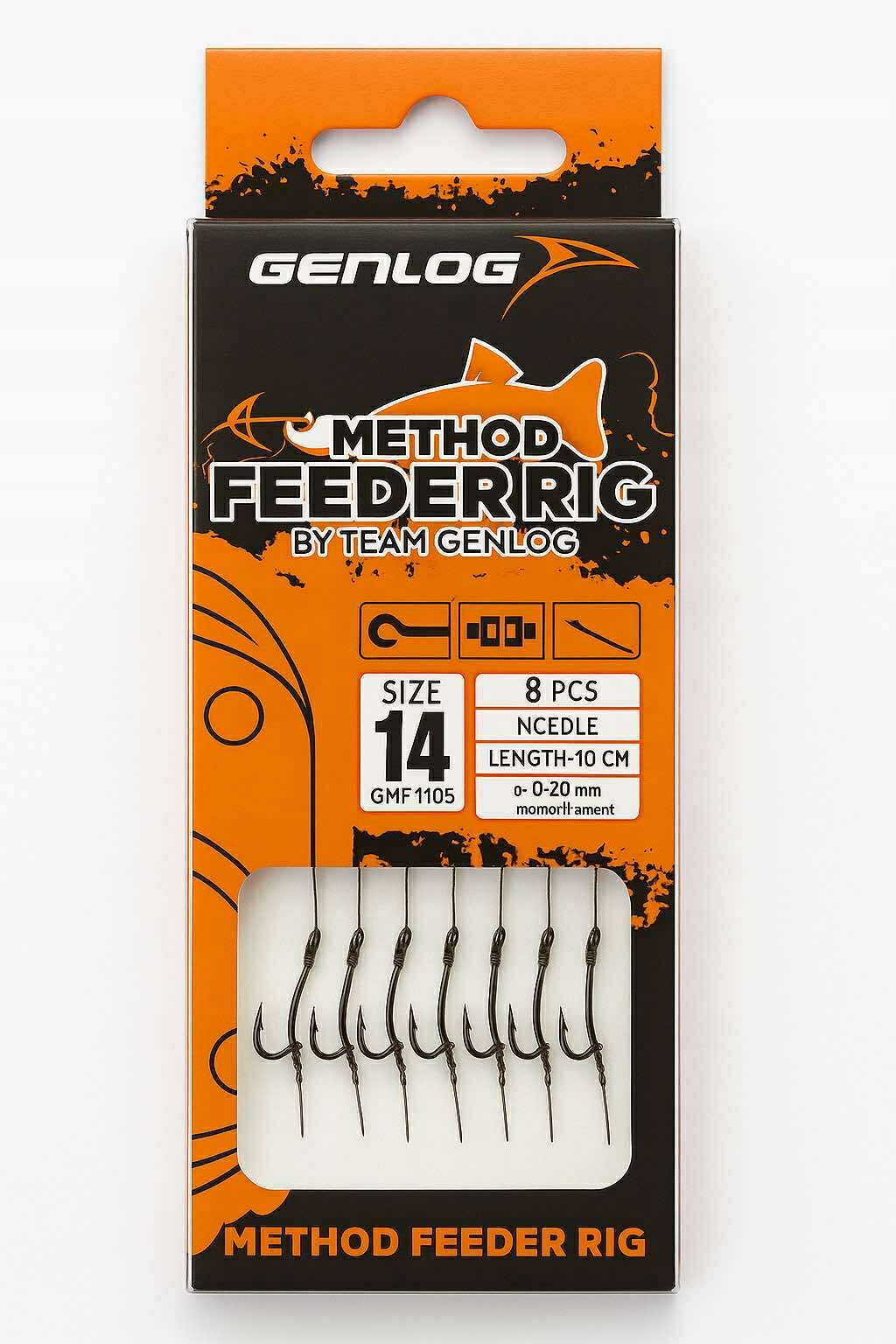 Przypony Method Feeder Rig z Igłą GENLOG hak 14 żyłka 0,20mm 10cm ...