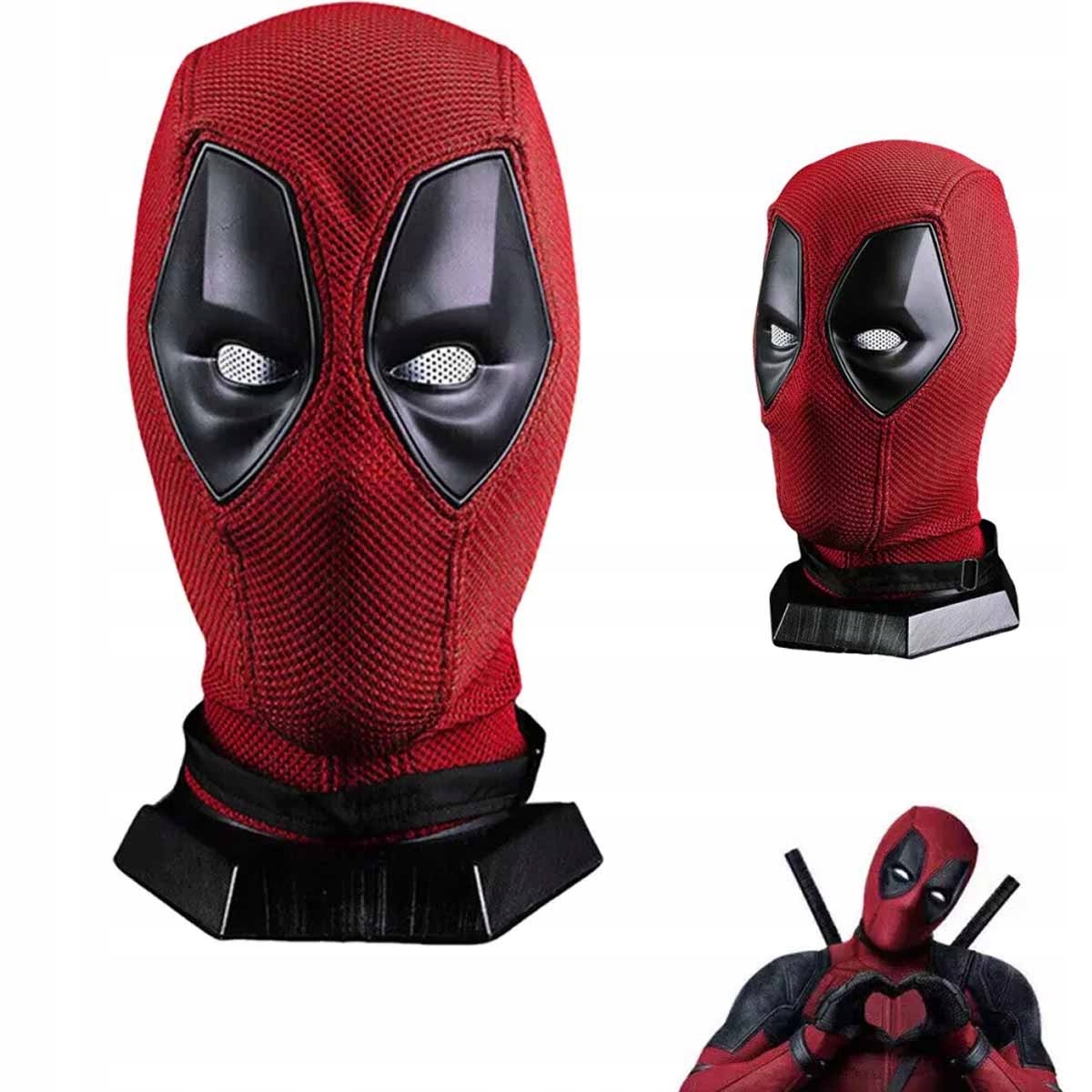 KOMPLETNÍ MASKA DEADPOOL PLETENINOVÁ MASKA HALLOWEEN za 405.00CZK - Allegro