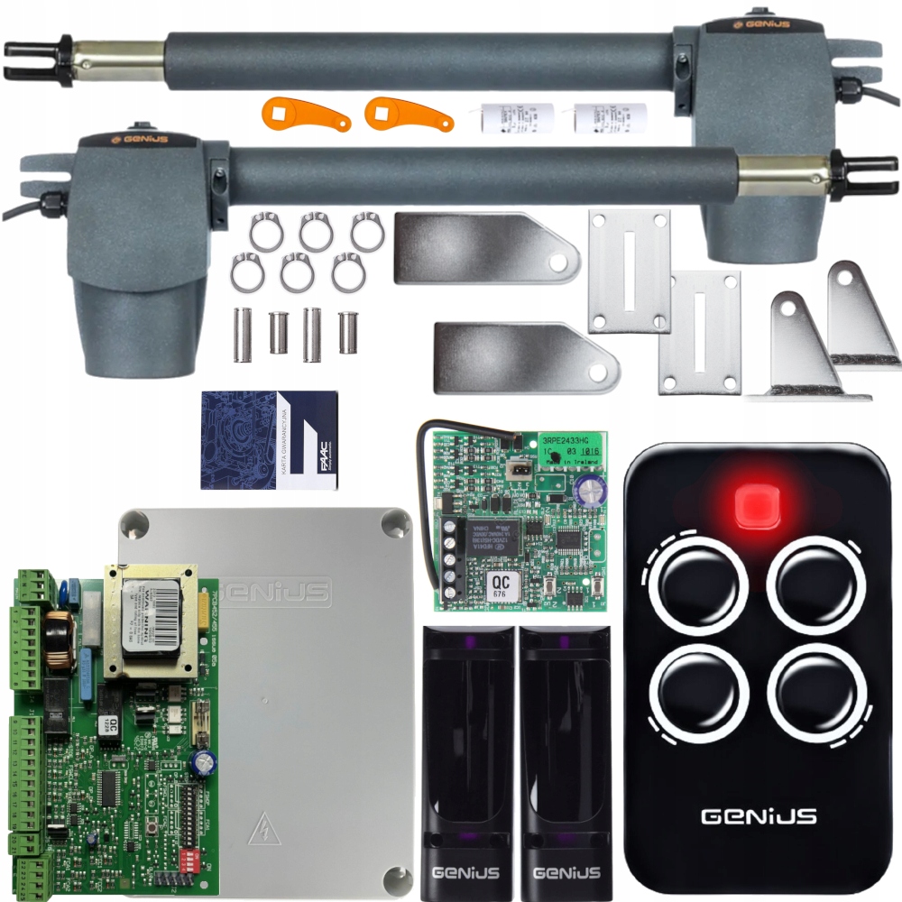GENIUS G-BAT 300 GBAT - Siłownik, napęd zestaw do bramy 6m, Pilot TX4 ...