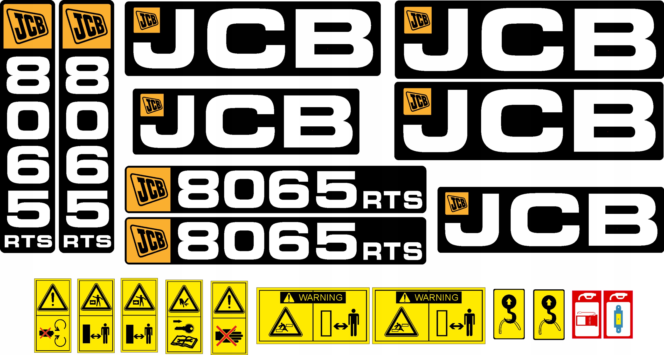 NAKLEJKI JCB 8065 RTS + PIKTOGRAMY LAMINOWANE za 150.00PLN z Nakło nad ...