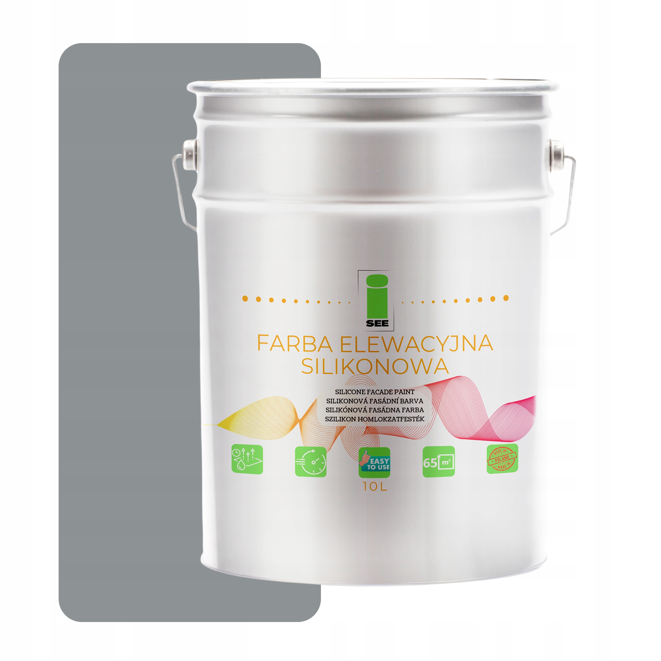 FARBA ELEWACYJNA FASADOWA ZEWNĘTRZNA SZARA S 7045 ODCIEŃ SZARY 10L (5906379280119) • Cena ...