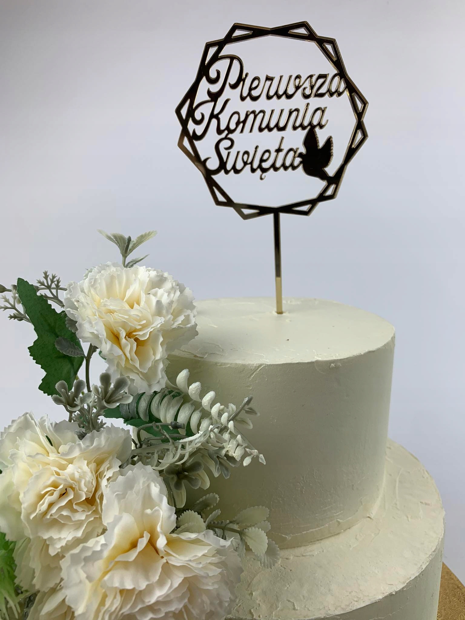 Topper Komunia Święta na tort złota plexi 3mm • Cena, Opinie • Toppery 13596448126 • Allegro