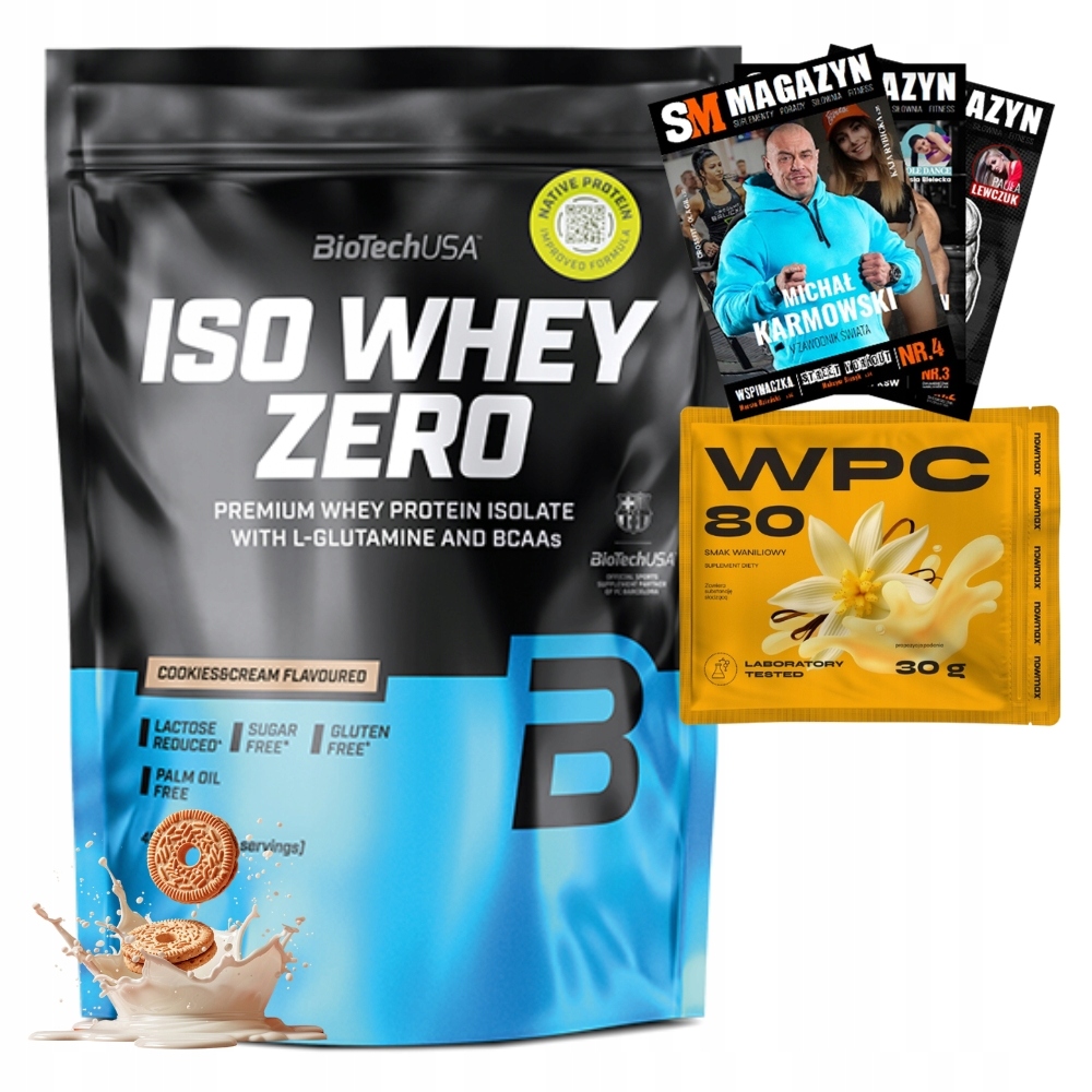 BIOTECH ISO WHEY ZERO BIAŁKO IZOLAT WPI BCAA MASA SIŁA REGENERACJA 454g - 5999076264094 ...