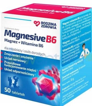 Rodzina Zdrowia Magnesive B6 50 tabletek (5905279513006) • Cena, Opinie ...