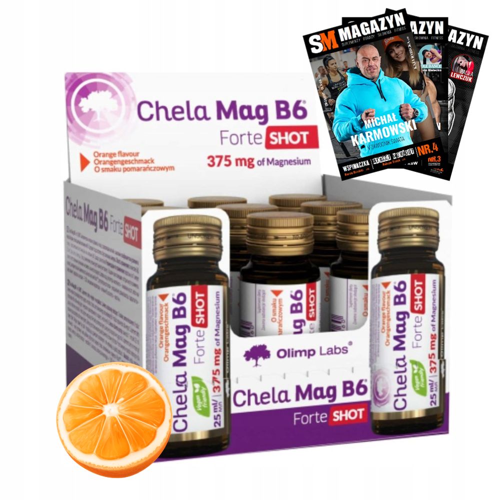 OLIMP CHELA MAG B6 FORTE SHOT MAGNEZ W PŁYNIE NA SKURCZE 20x25ml ...