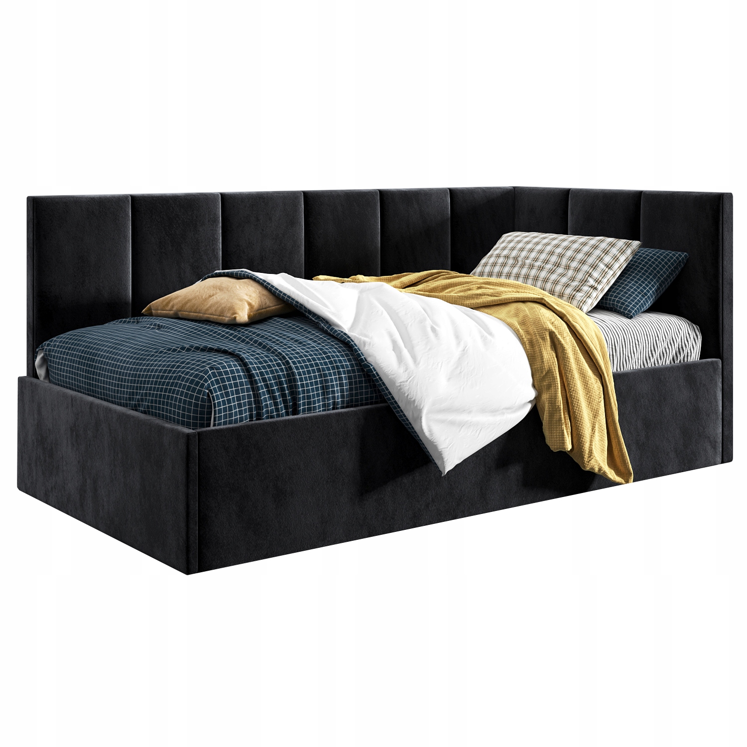 Łóżko tradycyjne BELVEDO 110 x 210 cm czarny (5906679005696) • Cena ...