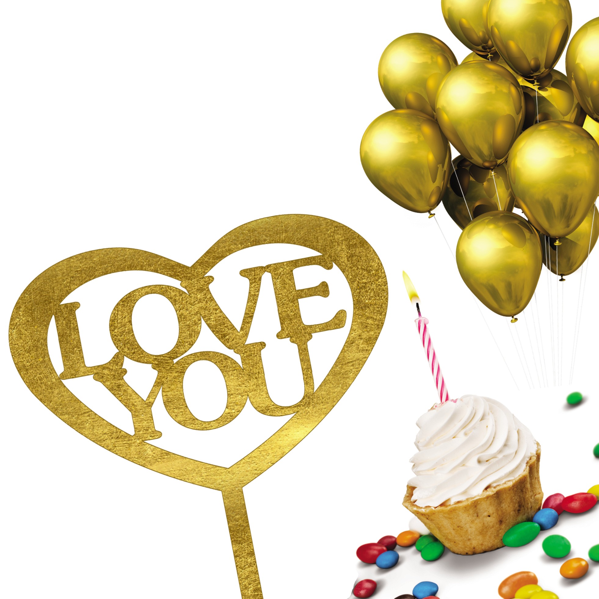 TOPPER NA TORT URODZINOWY WALENTYNKI SERCE PIKER (5905247517289) • Cena ...