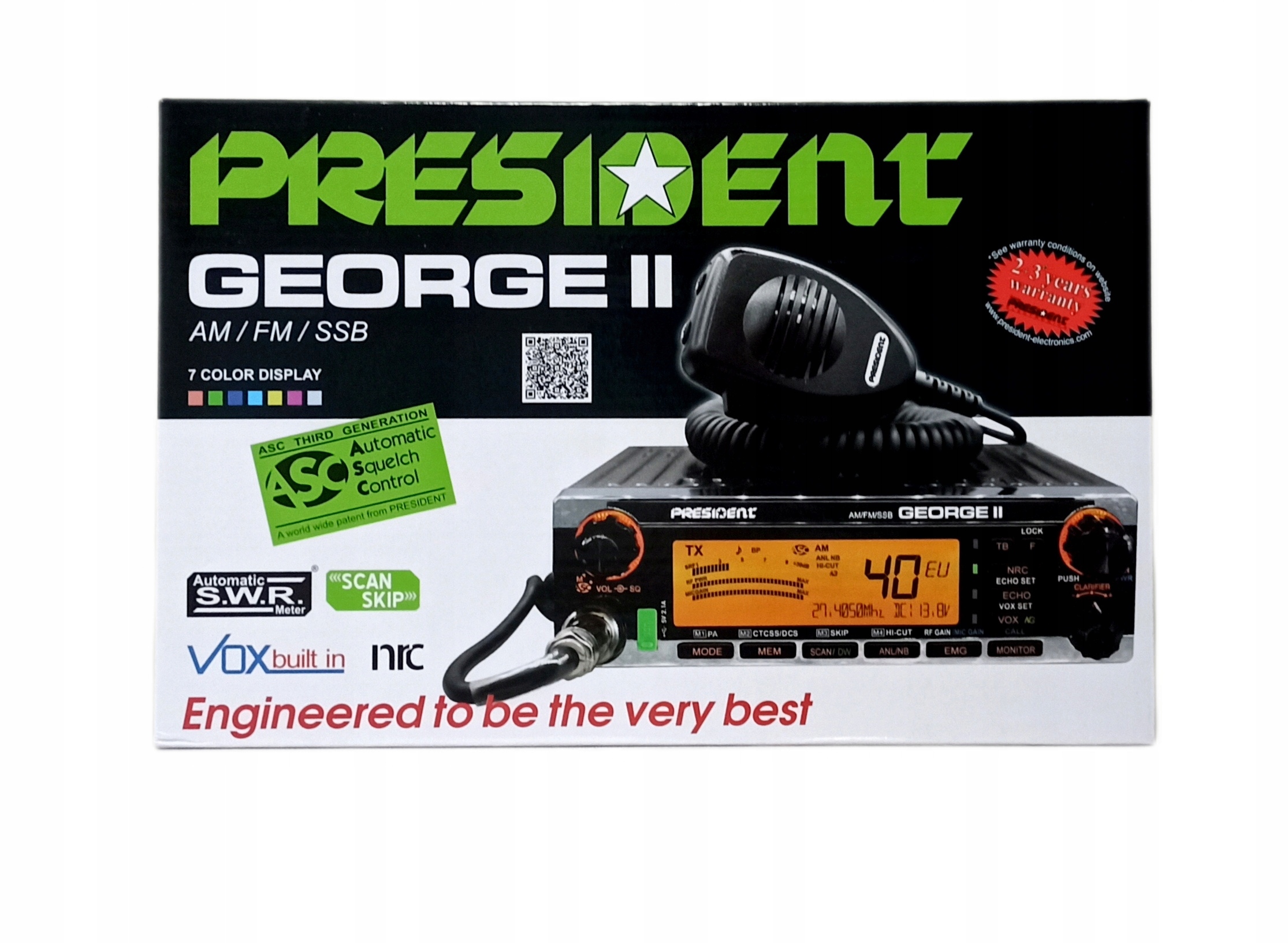 PRESIDENT GEORGE II CB radio AM/FM/SSB - Sklep, Opinie, Cena w Allegro