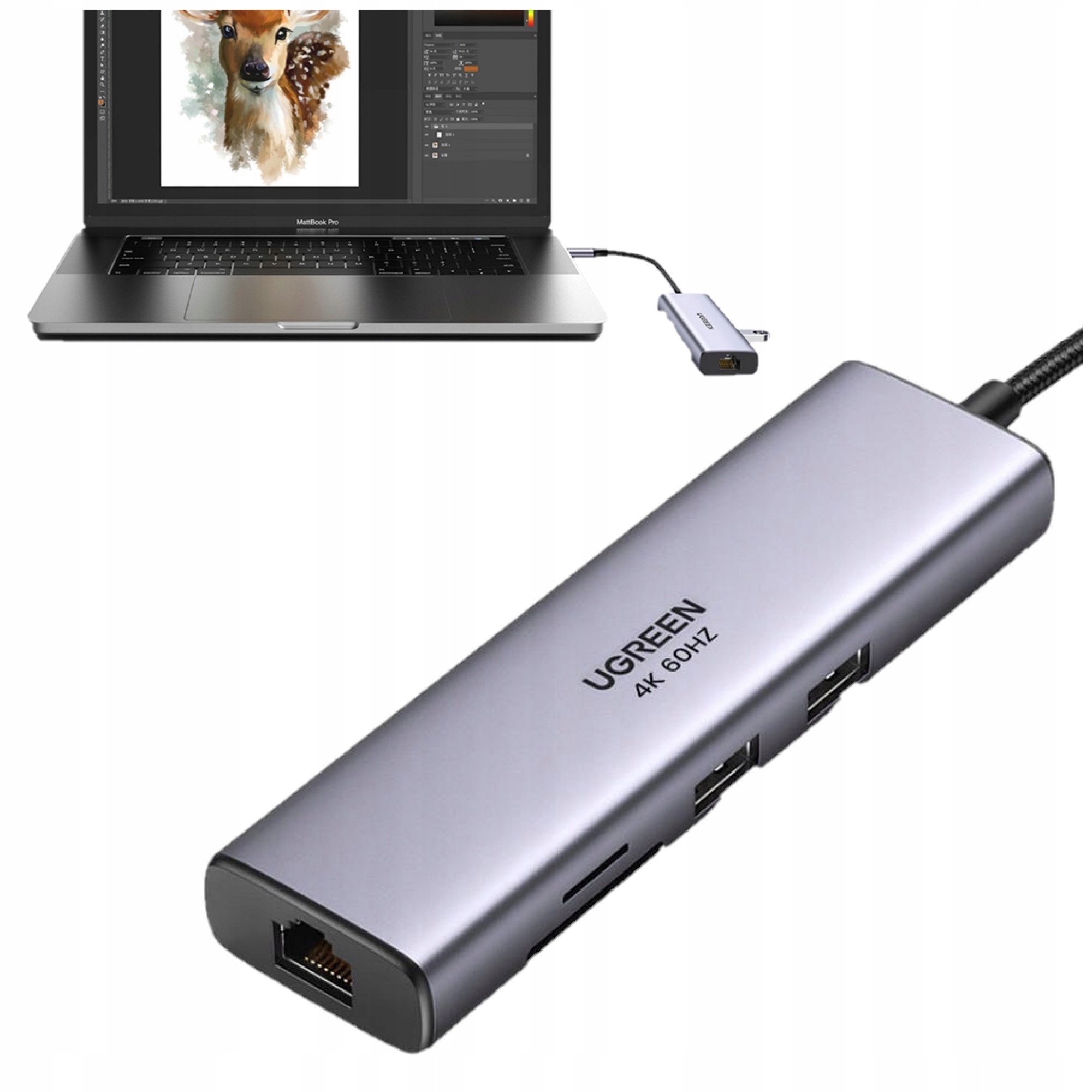 ADAPTER RODZIELACZ ROZGAŁĘŹNIK HUB 3x USB USB-C C HDMI 4K PD MICRO SD RJ45 - Sklep, Opinie, Cena ...