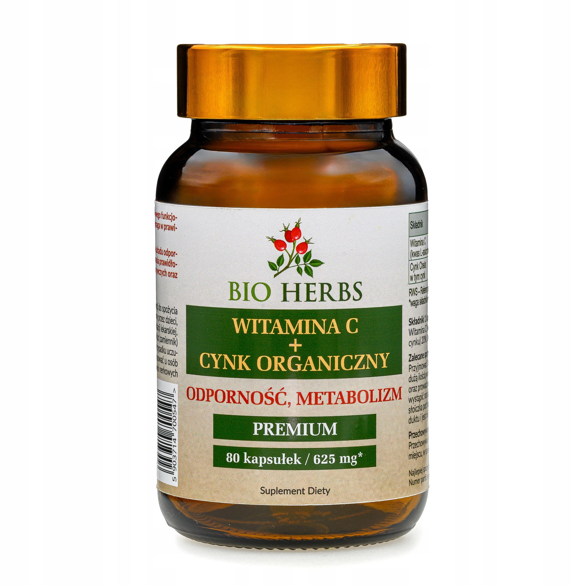 WITAMINA C + CYNK ORGANICZNY 80 szt. MAX DAWKA CYNKU (5903714700547 ...