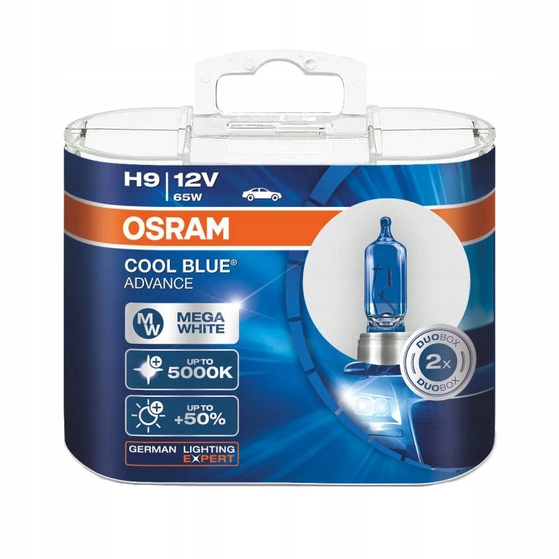 2x H9 OSRAM ZARÓWKI 5000K COOL BLUE HYPER BOOST 4052899437487 za 295 ...