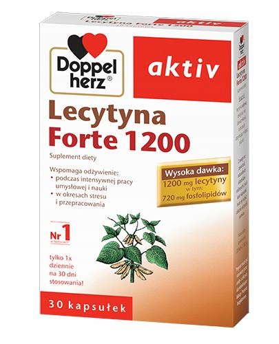 DOPPELHERZ AKTIV Lecytyna Forte 1200 mg 30 kaps. (4009932577655) • Cena ...