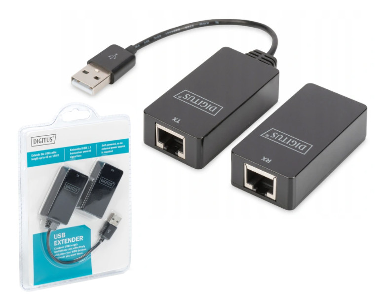 Przedłużacz extender USB skrętka RJ45 45m DIGITUS - Sklep, Opinie, Cena ...