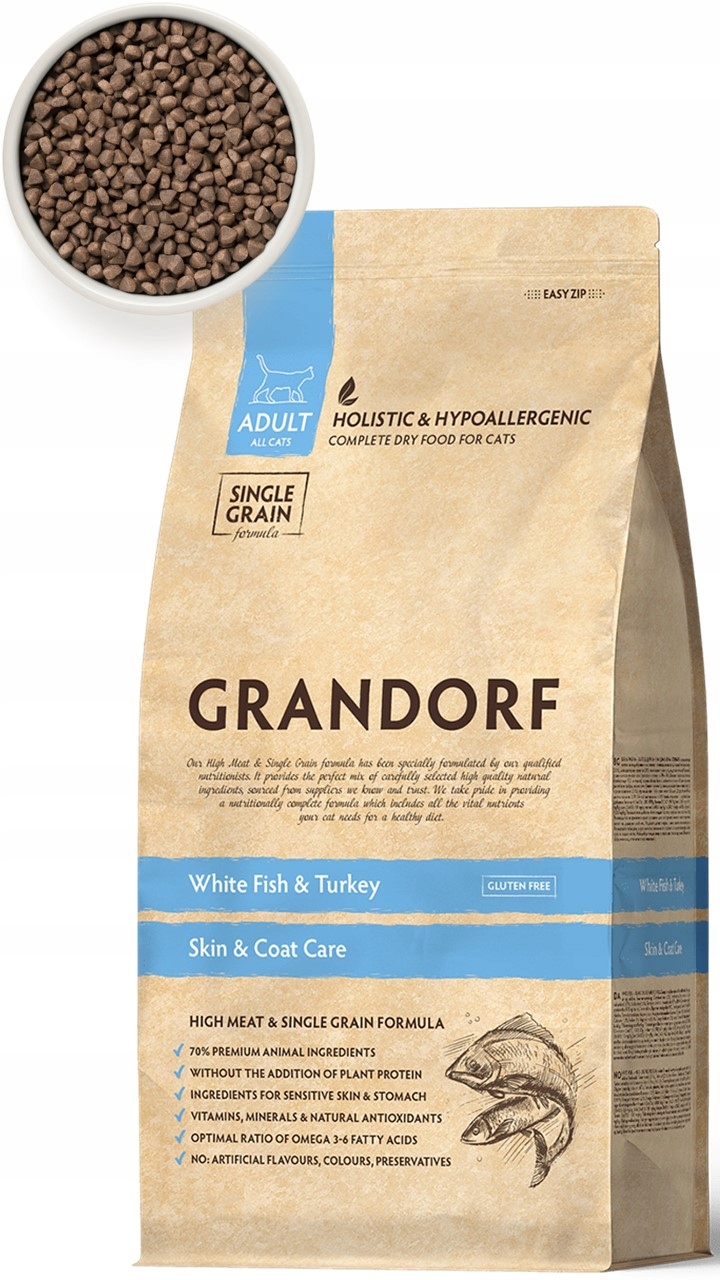 Sucha karma dla kota GRANDORF WHITE FISH & TURKEY SCIN CARE 2KG ...