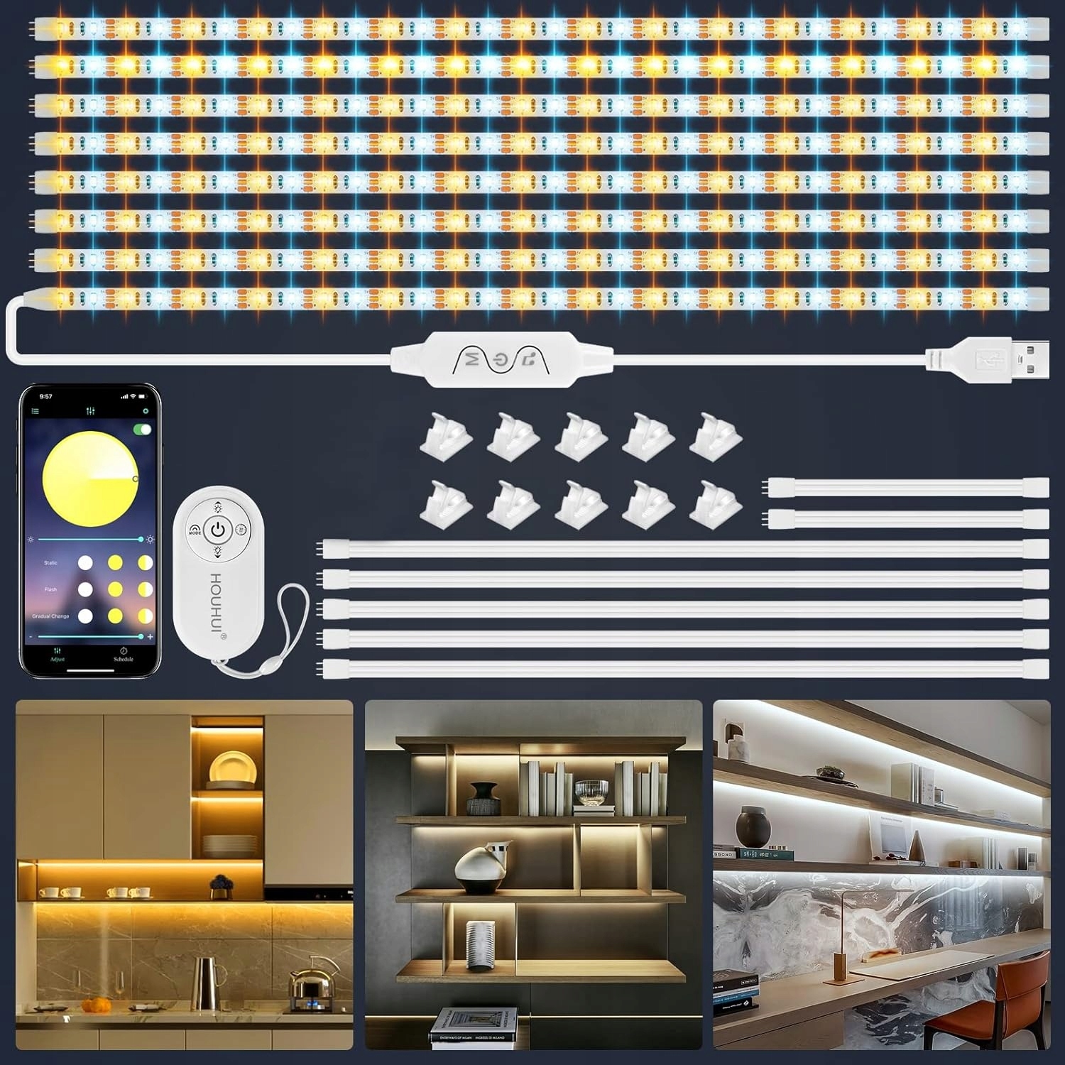 LED pásik 3 m stmievateľný RGB diaľkový ovládač RF FAREBNÝ za 6.78EUR ...