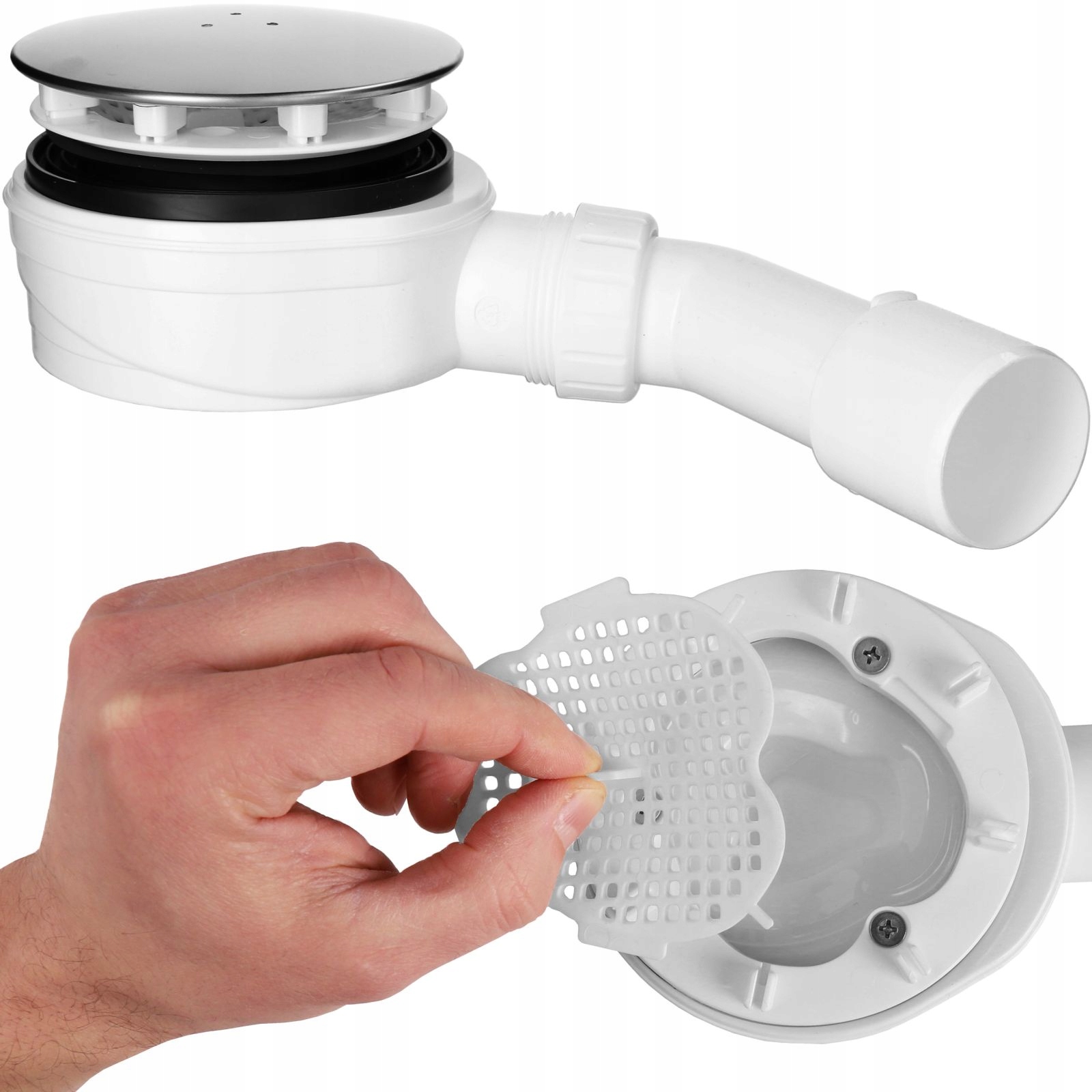 Syfon brodzikowy 90 mm z pokrywą stalową czyszczony od góry RADAWAY ...