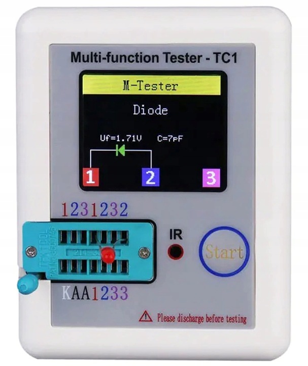 Multimetr ręczny Uniwersalny tester tranzystorów LCR-TC1 miernik IR ...
