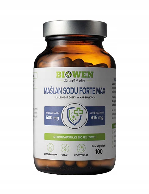 Biowen maślan sodu Forte Max 580 mg 100 kapsułek (5904806120472) • Cena ...