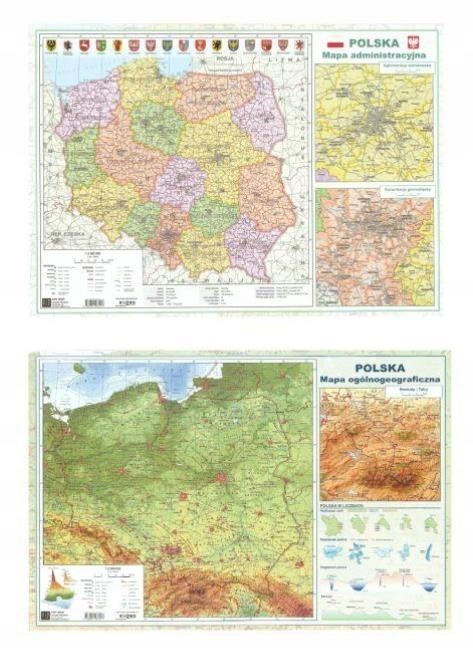 MAPA POLSKI A2 DWUSTRONNA LAMINOWANA ART-MAP - 15,72 zł - Allegro.pl - Raty 0%, Darmowa dostawa ...