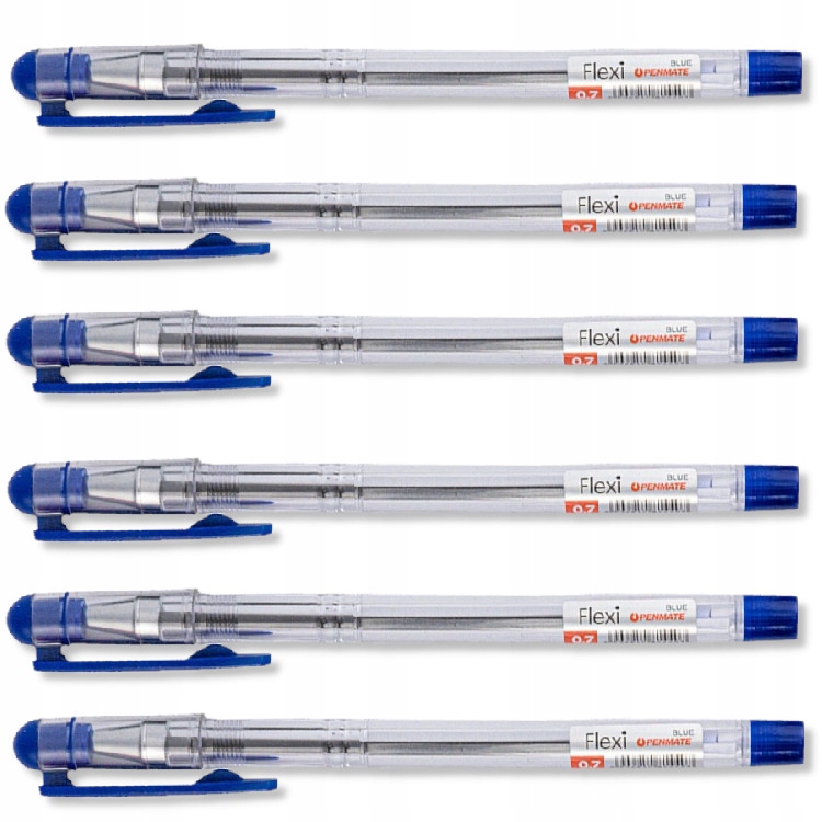 Długopis 0,7 mm Niebieski PENMATE FLEXI 6szt (5906910814407) • Cena, Opinie • Długopisy ...