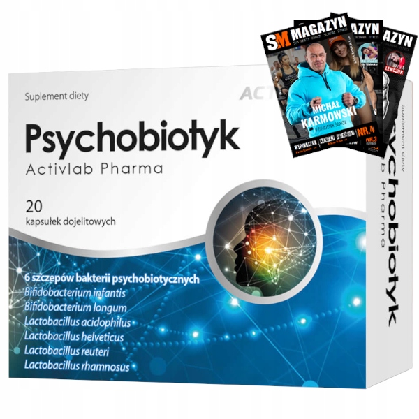 ACTIVLAB PSYCHOBIOTYK PROBIOTYK WSPOMAGA PRACĘ MIKROFLORE JELITOWĄ 20 ...