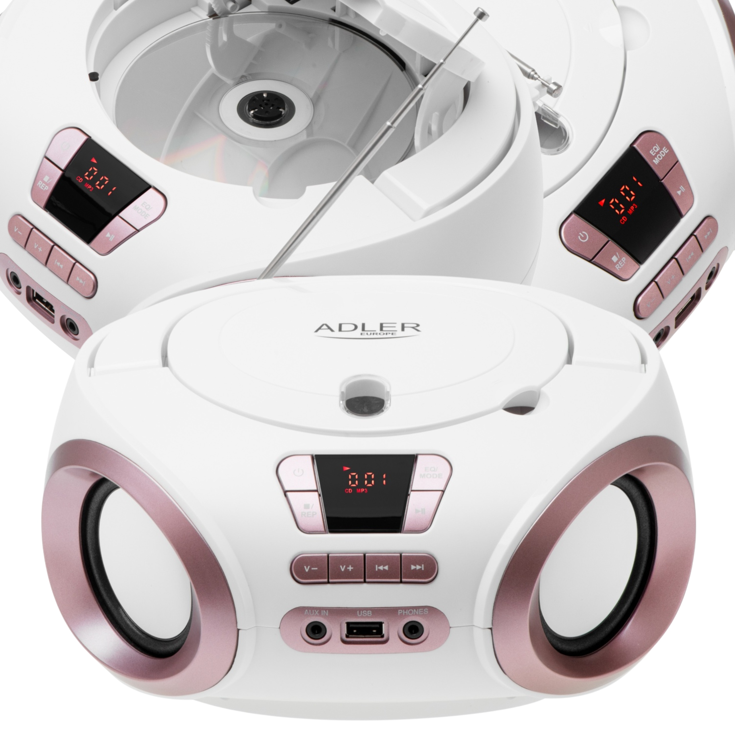Radioodtwarzacz ADLER Radio przenośne Boombox CD audio i MP3 1181wc ...