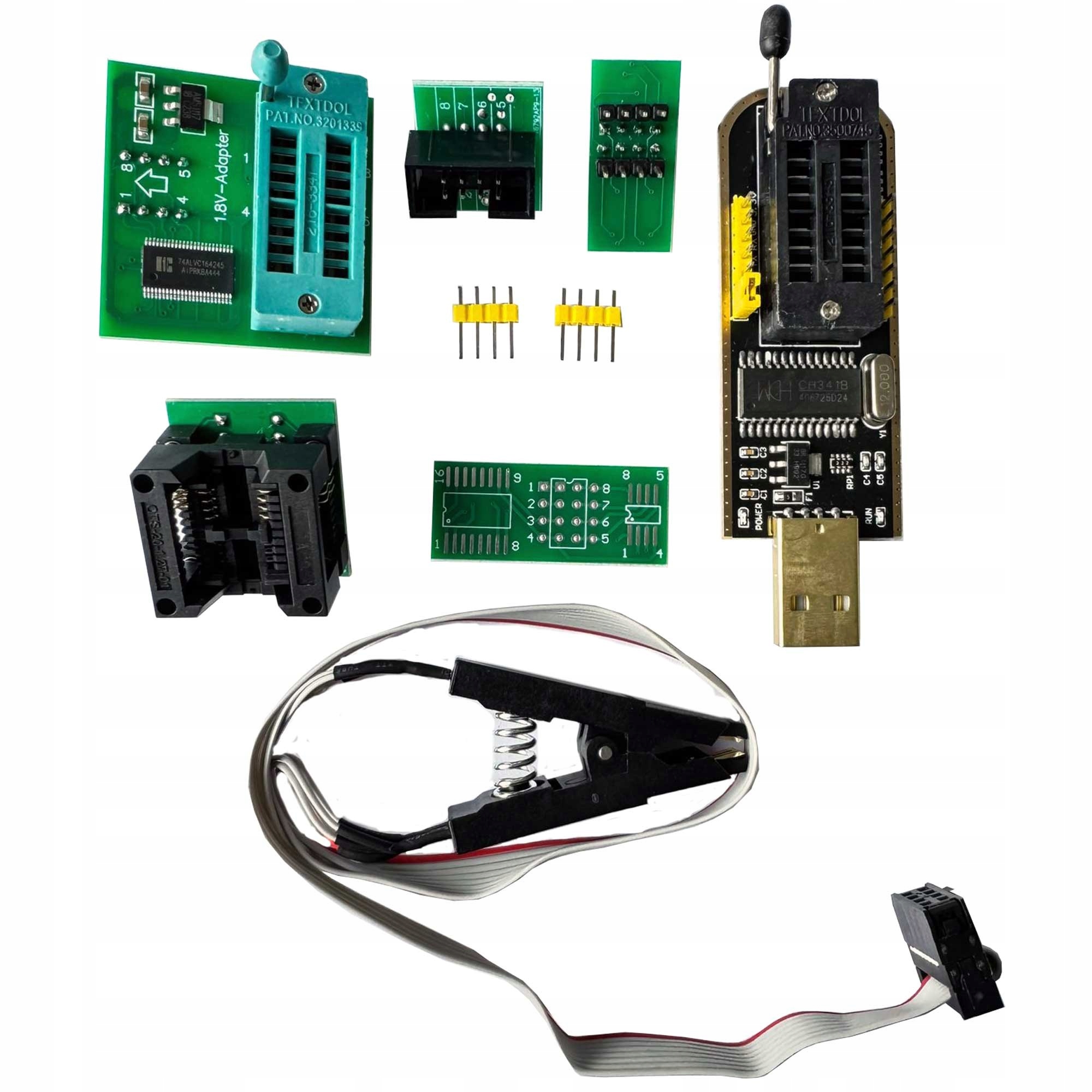 CH341B programator pamięci FLASH EEPROM 5V 1.8V zestaw XXL + oprogramowanie - Sklep, Opinie ...