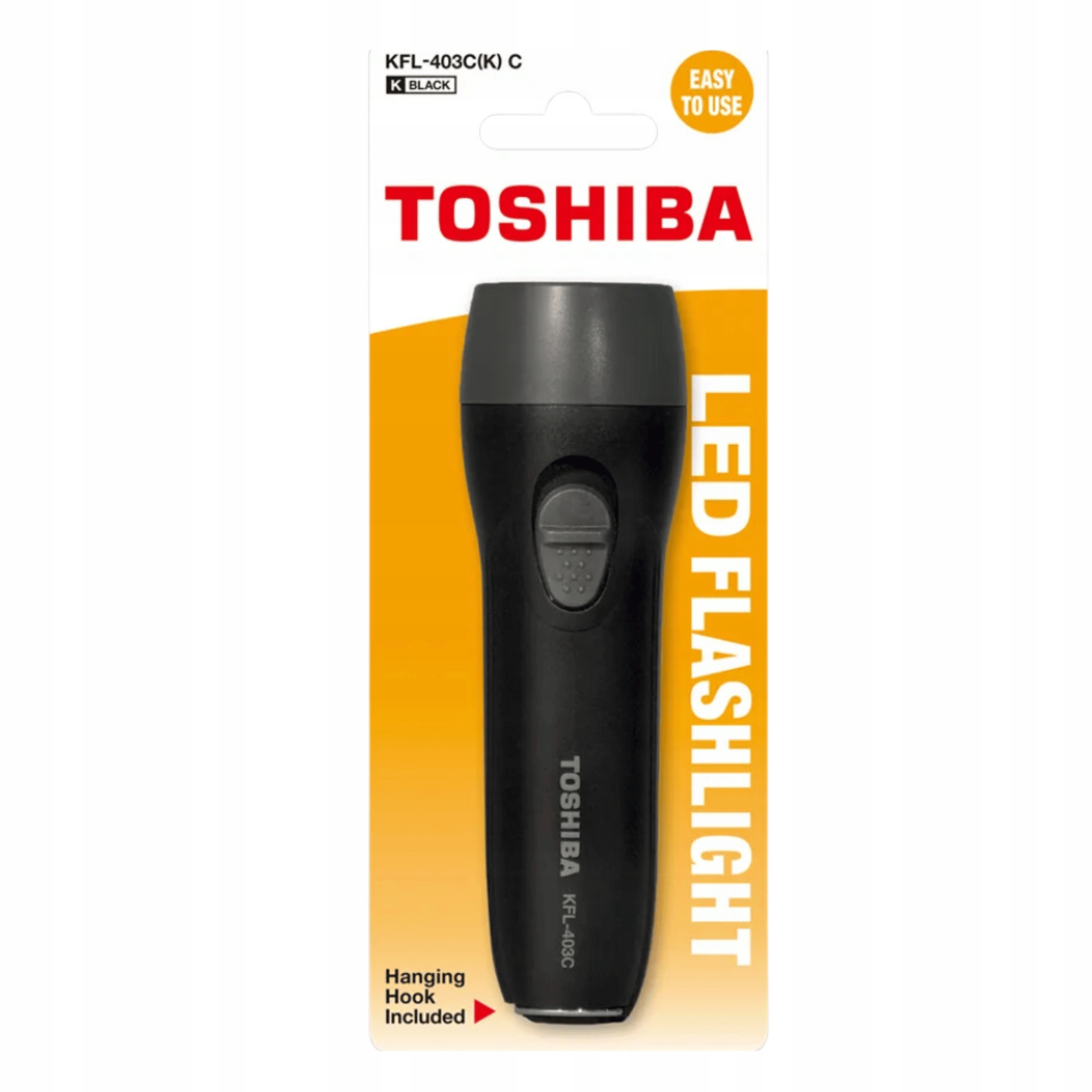MINI LATARKA TOSHIBA LED TORCH KFL-403C(W) ALU CZARNA NA BATERIE 3x AAA ...