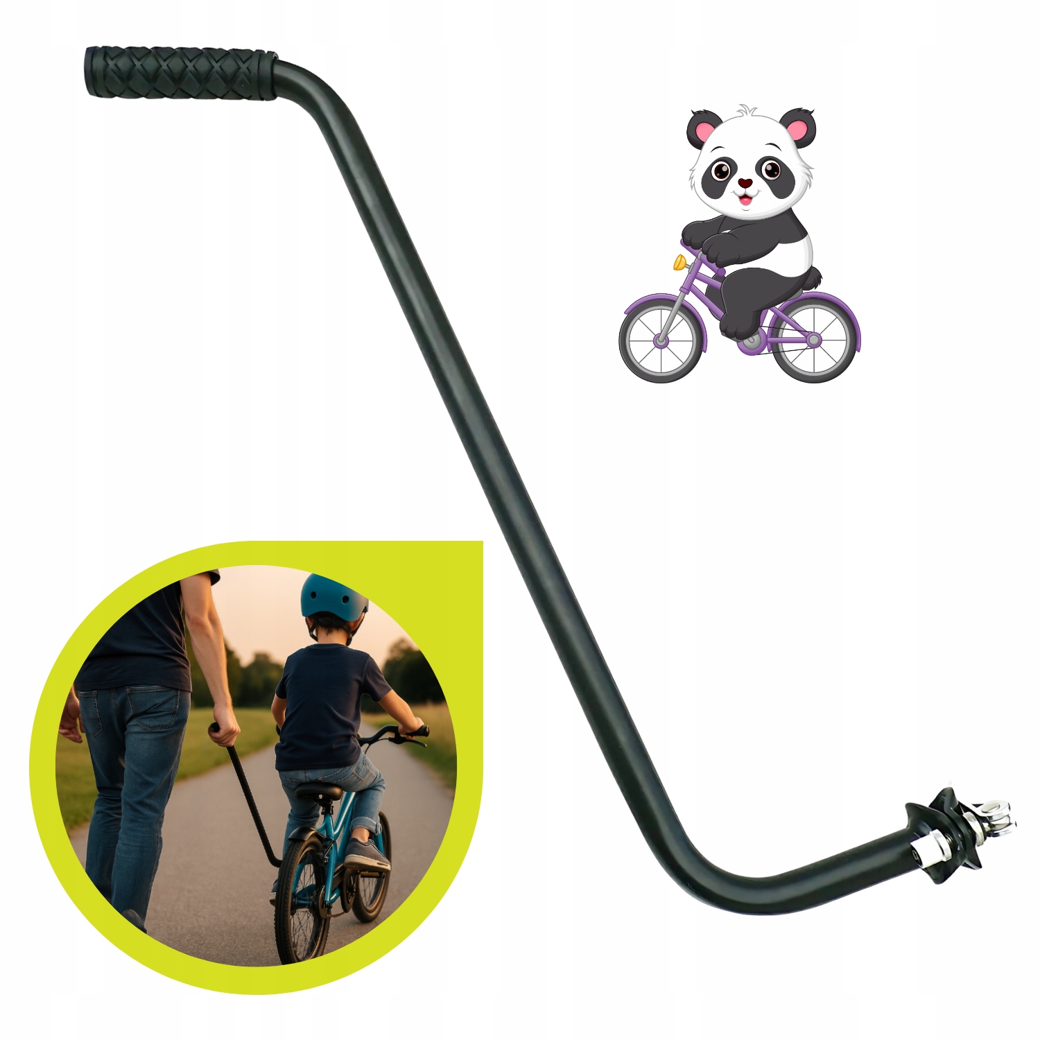 Uchwyt Pchacz Prowadnik Roweru Kij Rączka do Nauki Jazdy na Rowerze ...