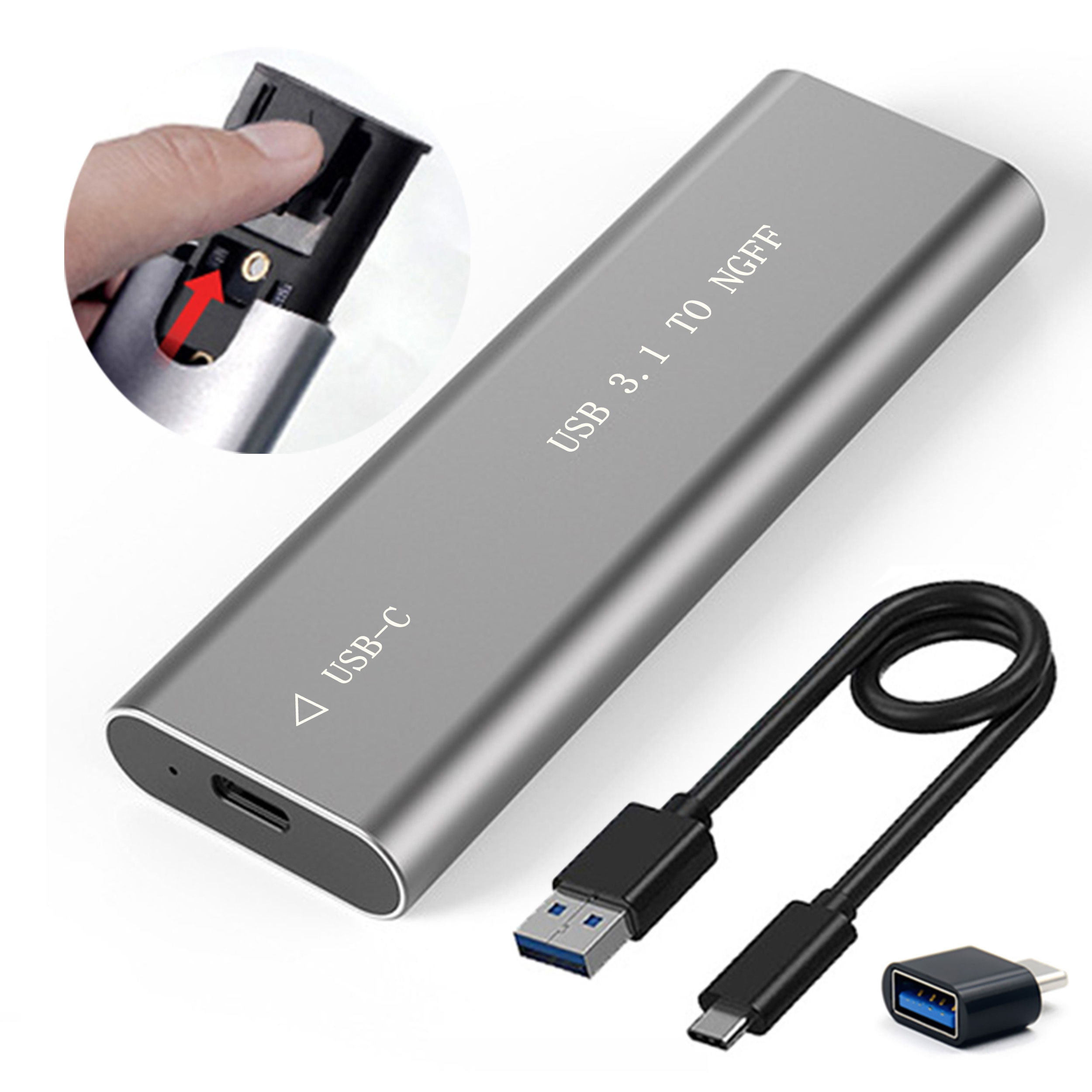 Adapter dysku Kieszeń na dysk SSD m.2 USB-C obudowa m2 SATA NGFF USB 3. ... Adapter dysku Kieszeń na dysk SSD m.2 USB-C obudowa m2 SATA NGFF USB 3. ...